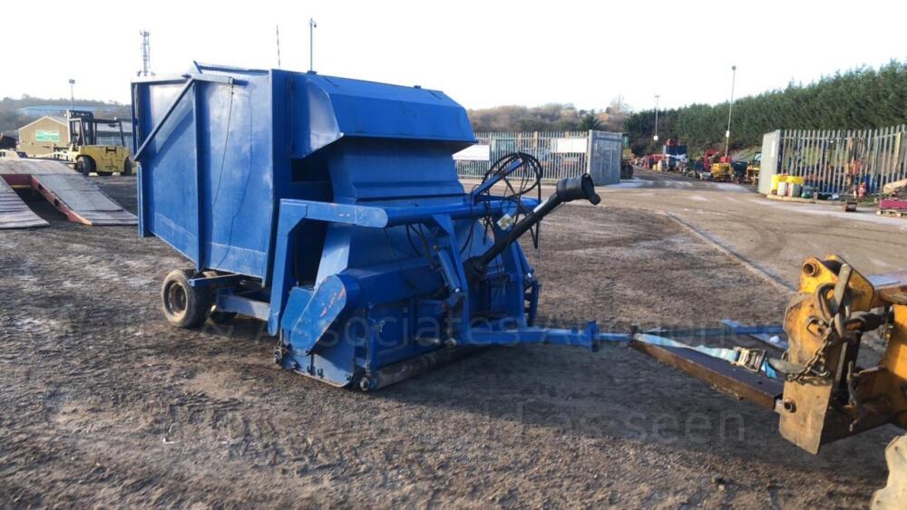 Trailed PTO driven flail collector c/w hydraulic deck lift, hydraulic ...