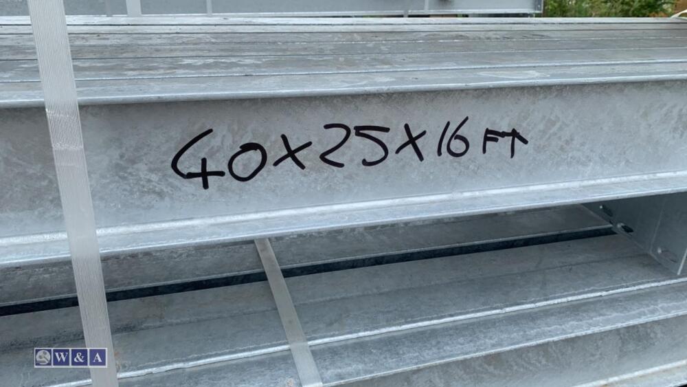 Galvanised Steel Portal frame kit building (40ft x 25ft x 16ft) 2 x ...