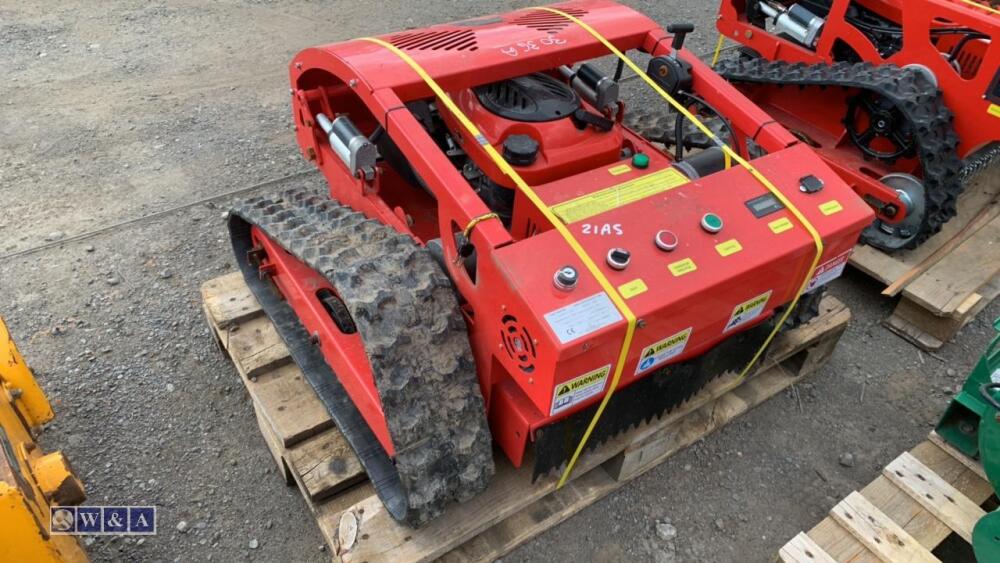 2022 RAPTOR rubber tracked remote control petrol rotary mower c/w ...