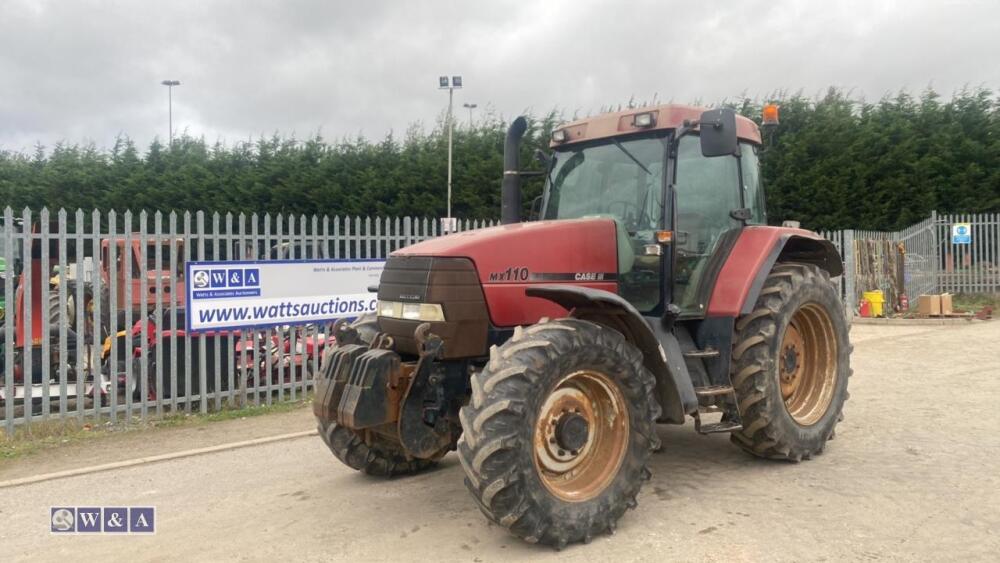 1999 CASE IH MAXXUM MX110 4wd tractor (T749 BCU) c/w front weights, front linkage, 3 x spool ...