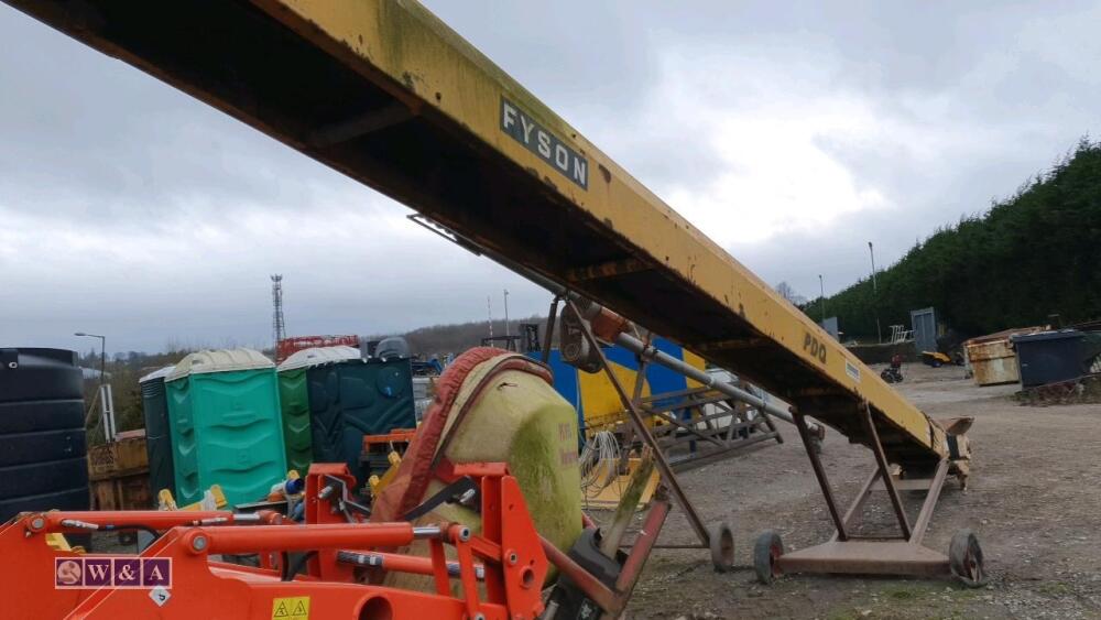 FYSON 26ft rubber belted conveyor c/w wheels & 3 phase motor | Day 3 ...