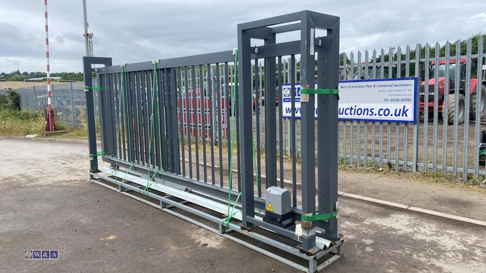 20' Electric sliding gate c/w remote controls & guide rails (unused ...