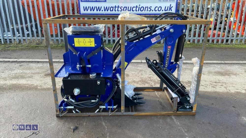 Tractor 3 point linkage mounted backhoe c/w jack legs & bucket (unused ...