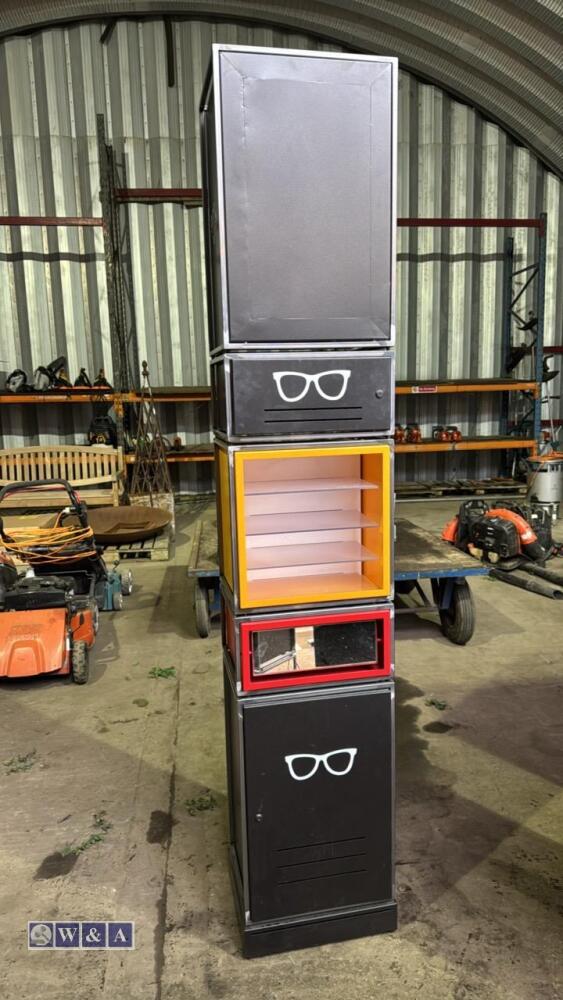 Freestanding shop display units c/w LED built-in lights (key in office ...